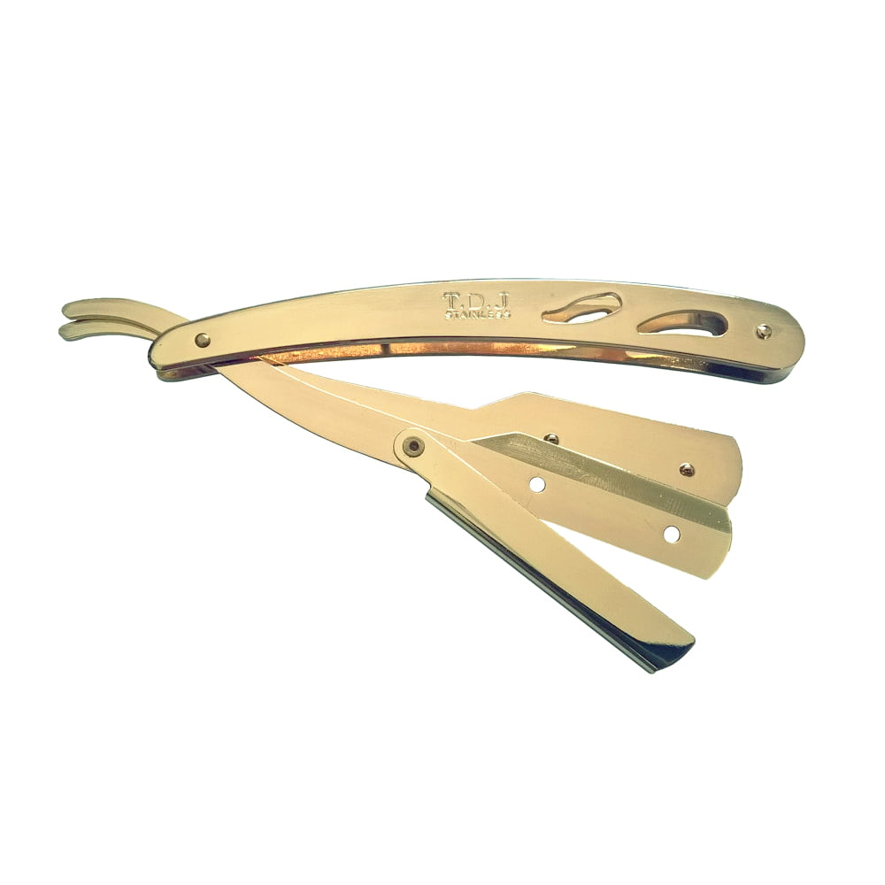 NAVALHETE NAVALHA BARBEIRO ACABAMENTO DOURADO | MK Beleza - Produtos ...